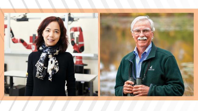 Computer scientist Fei-Fei Li ’99 and ornithologist John Fitzpatrick ...